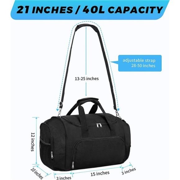 Bags | Small Sports Duffle Bag Black | Poshmark